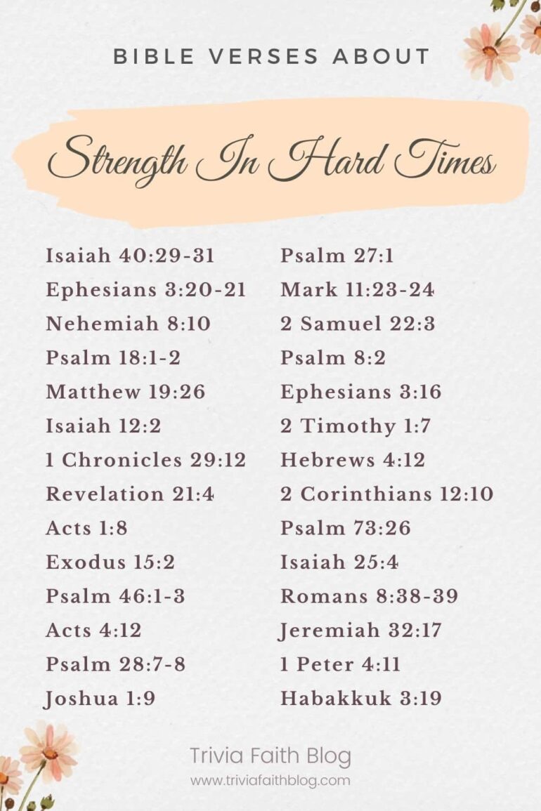 32 Powerful Bible Verses About Strength In Hard Times