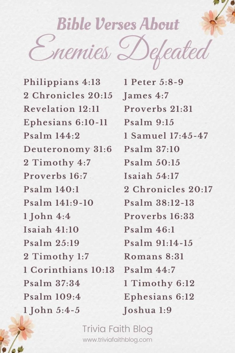 36 Important Bible Verses About Enemies Defeated KJV