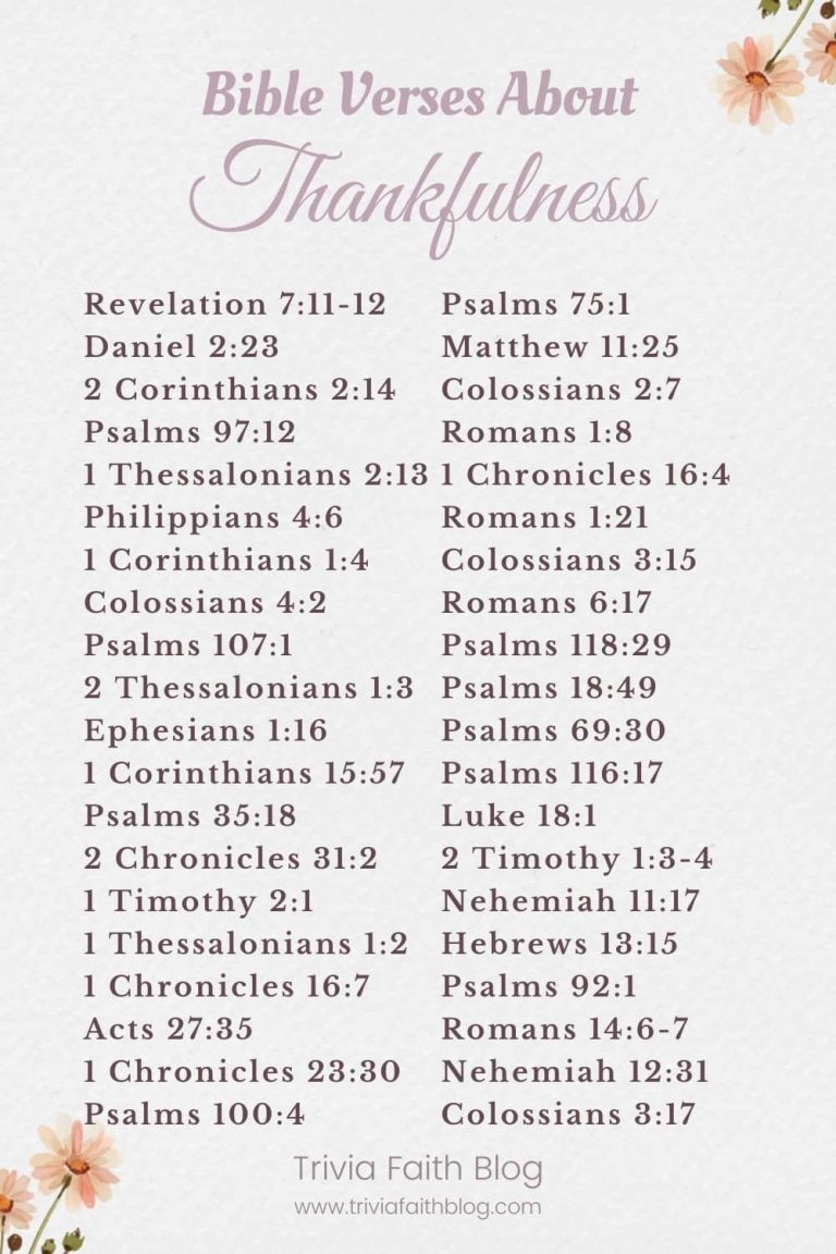 65 Powerful Bible Verses About Thankfulness KJV