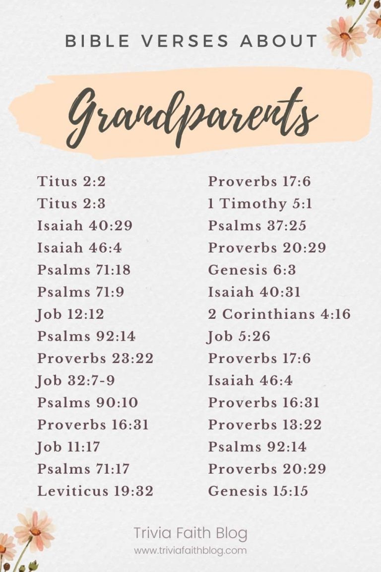 26 Bible Verses About Grandparents KJV