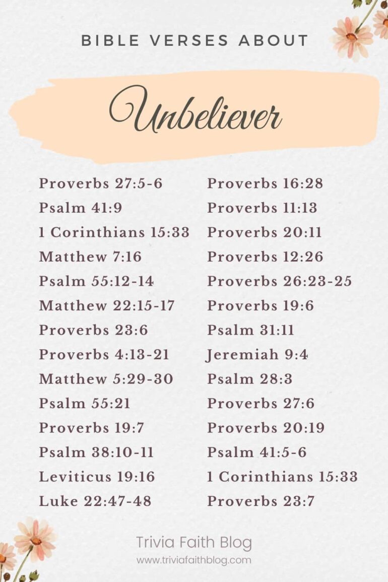 25 Important Bible Verses About Unbelievers
